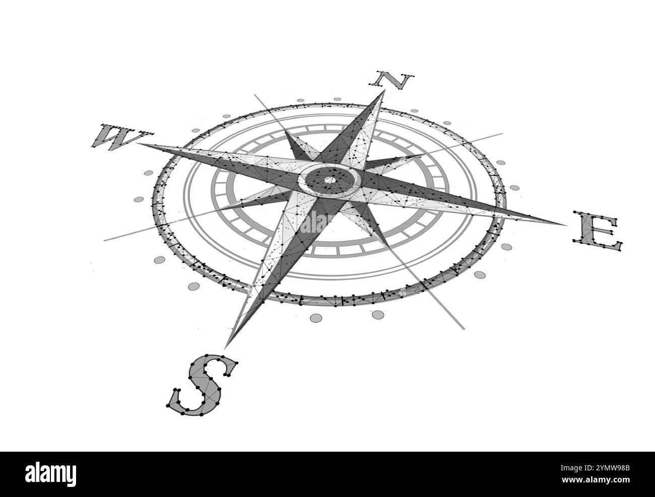 Conceptual compass black white Stock Vector Images - Alamy