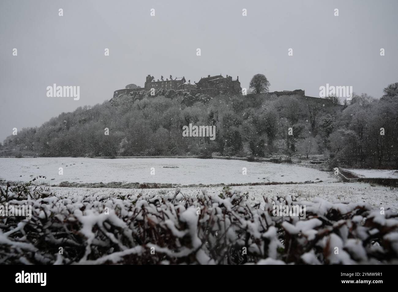 A view of Stirling Castle, Stirling, Scotland. Storm Bert is battering ...
