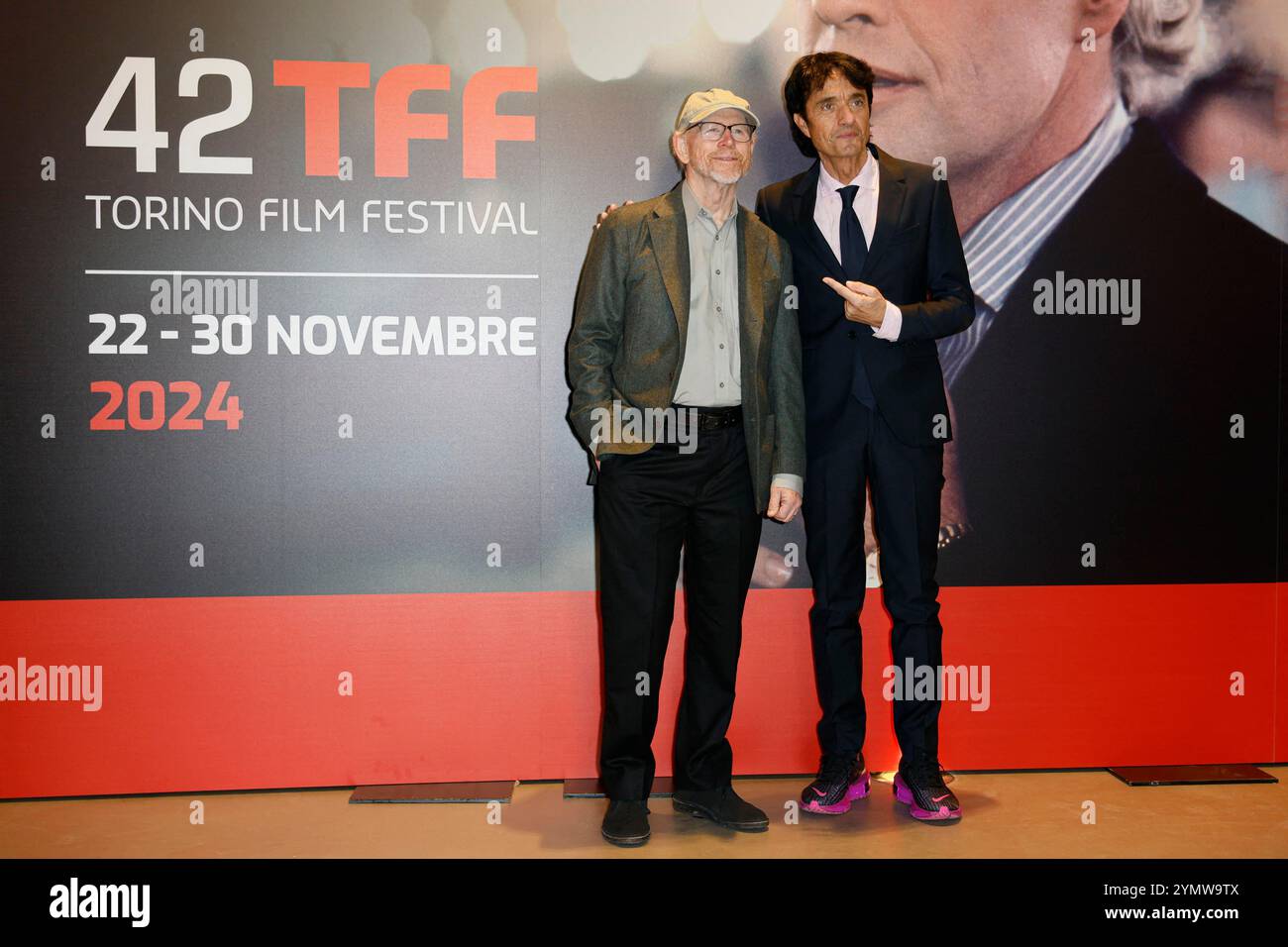 Turin, Italy. 23rd Nov, 2024. Ron Howard, Giulio Base attend the "Eden ...
