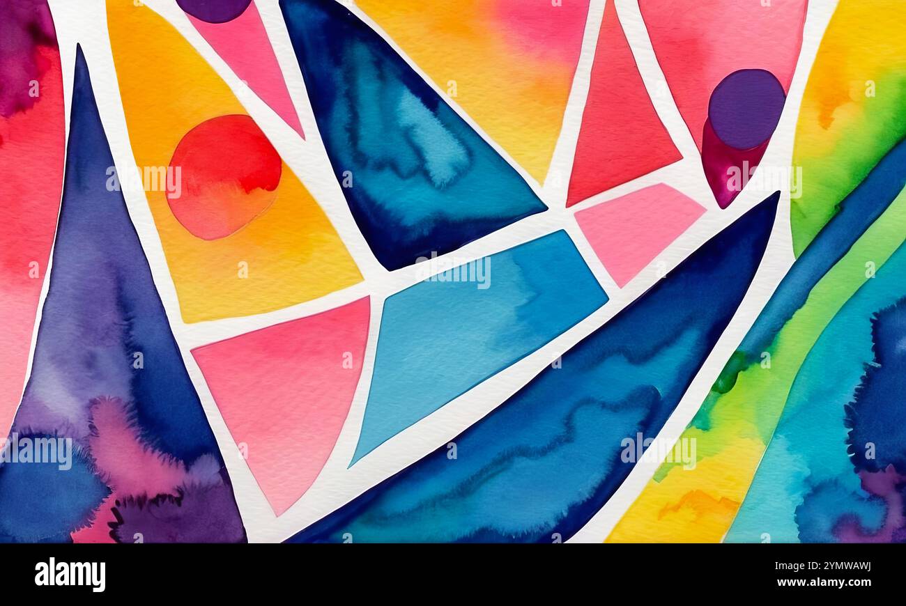 Bright colorful watercolor shapes, abstract background for design Stock ...