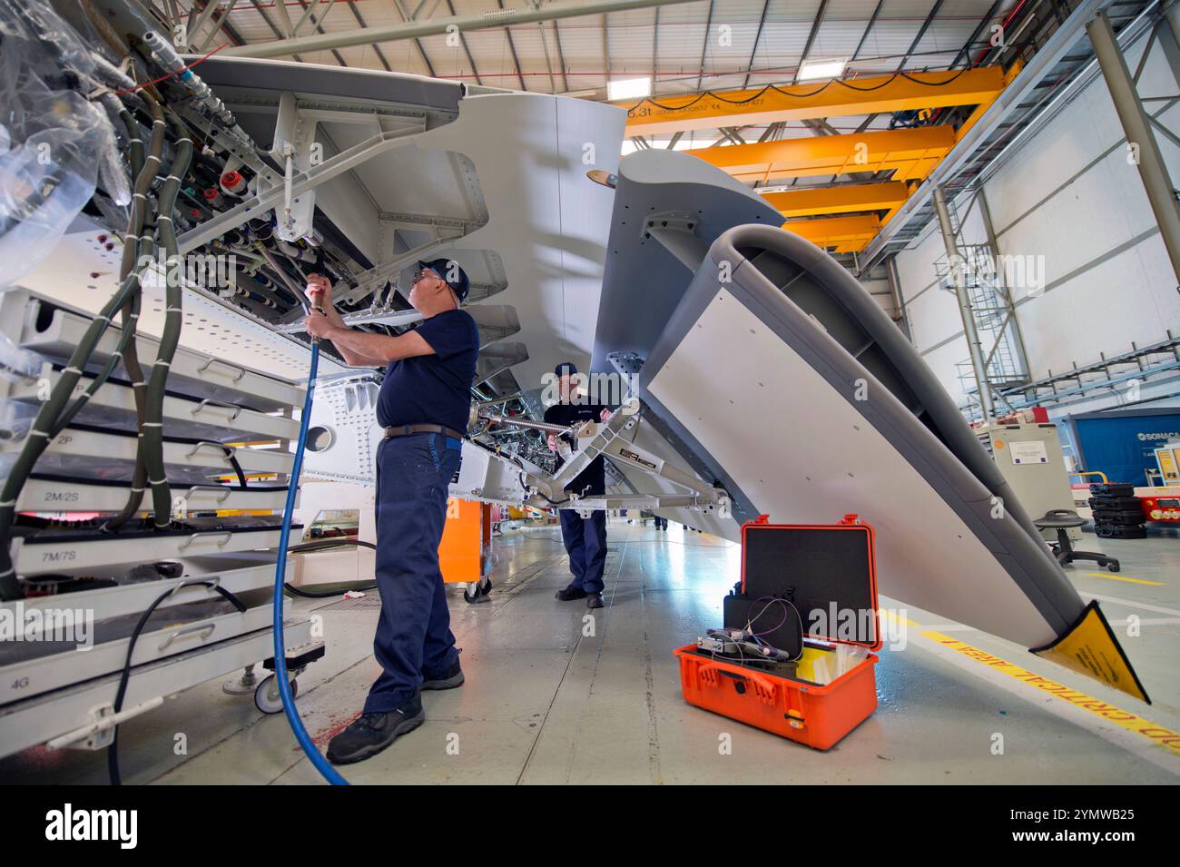 The Airbus site at Filton, Bristol - assembling the military plane A400M and civilian aircraft ...