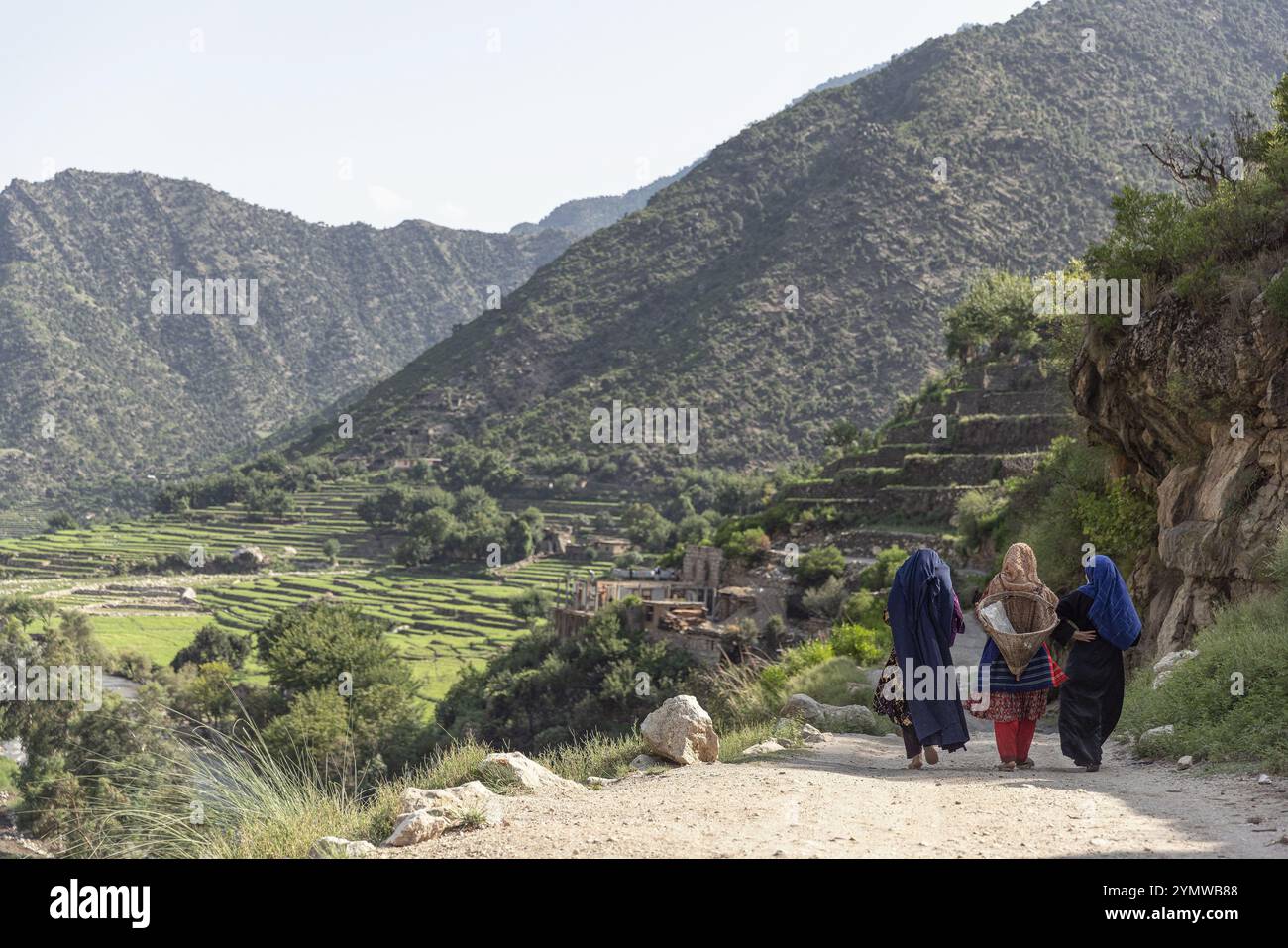 Three different types of clothing worn by girls in Nuristan, which have ...