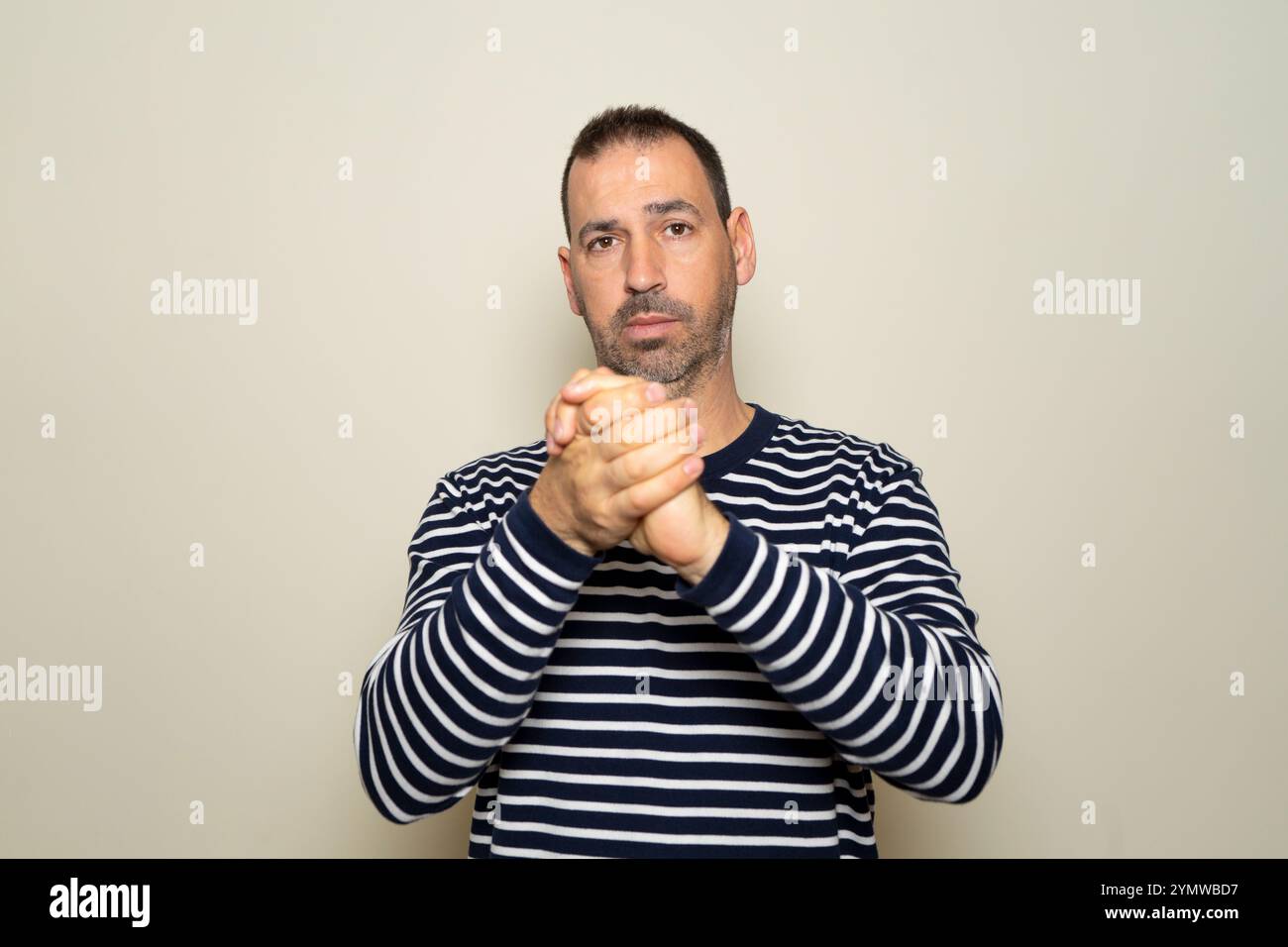 Sick man put in hand hi-res stock photography and images - Alamy
