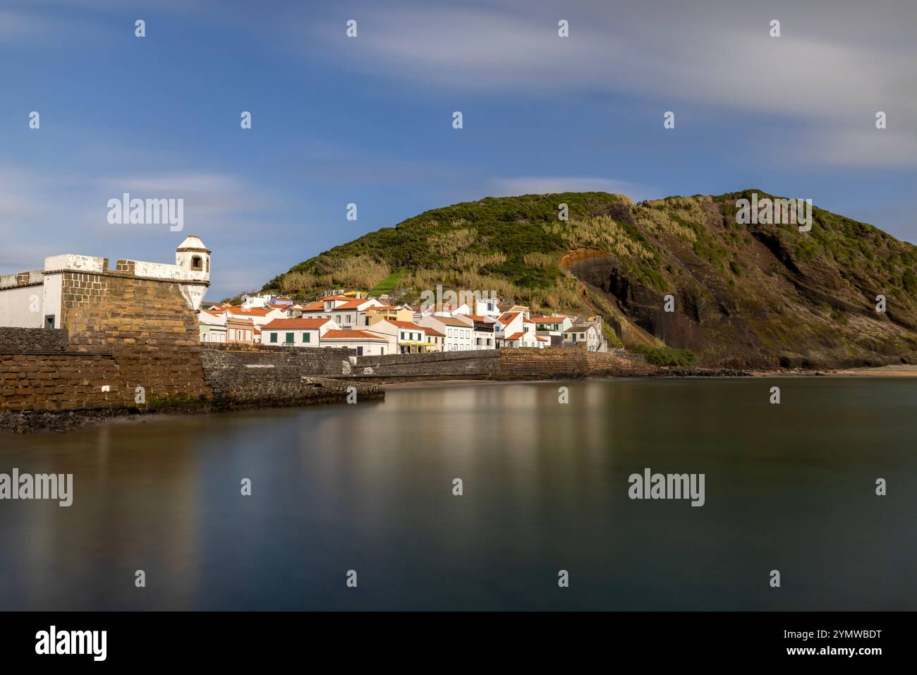 The historic centre of Horta, Faial Island, Azores along the city wall ...