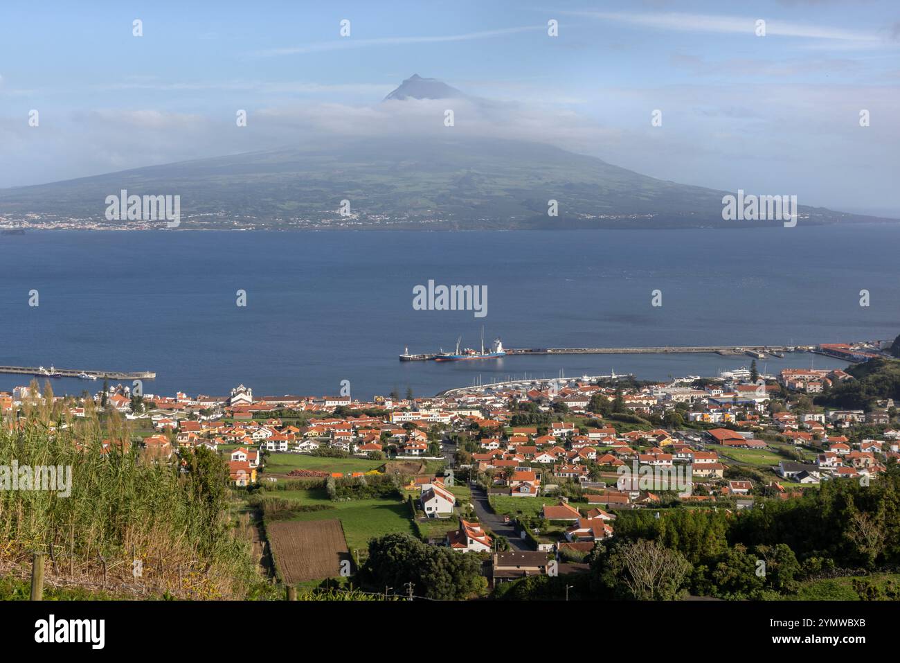 Miradouro do Monte Carneiro near Horta, Faial Island, Azores, with view ...