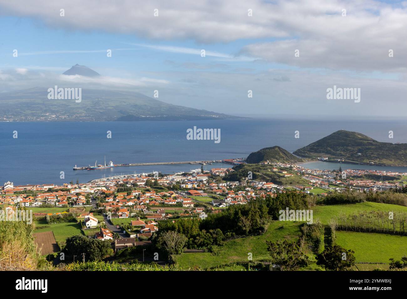 Miradouro do Monte Carneiro near Horta, Faial Island, Azores, with view ...