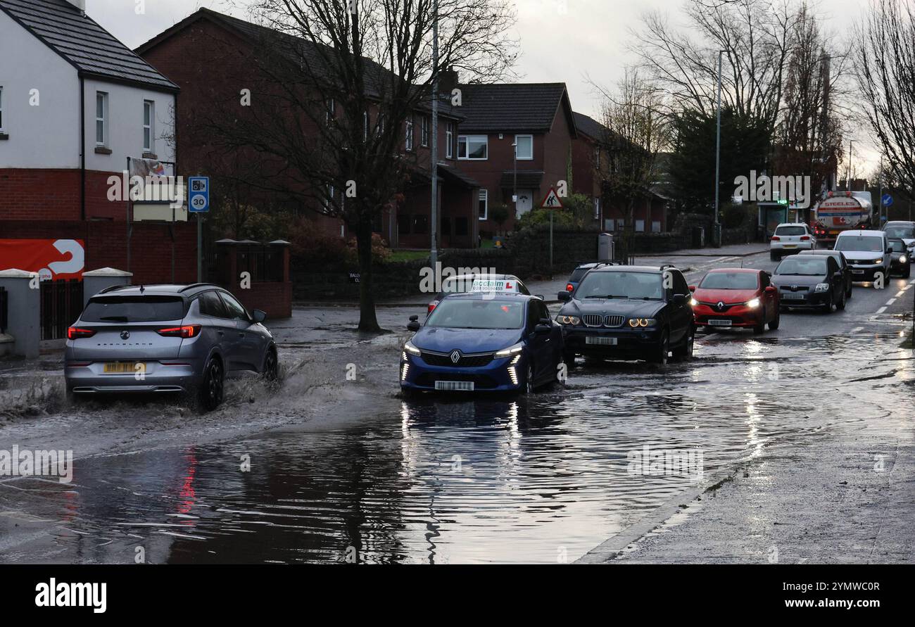Belfast, Northern Ireland, UK. 23 Nov 2024. UK weather - heavy rainfall ...