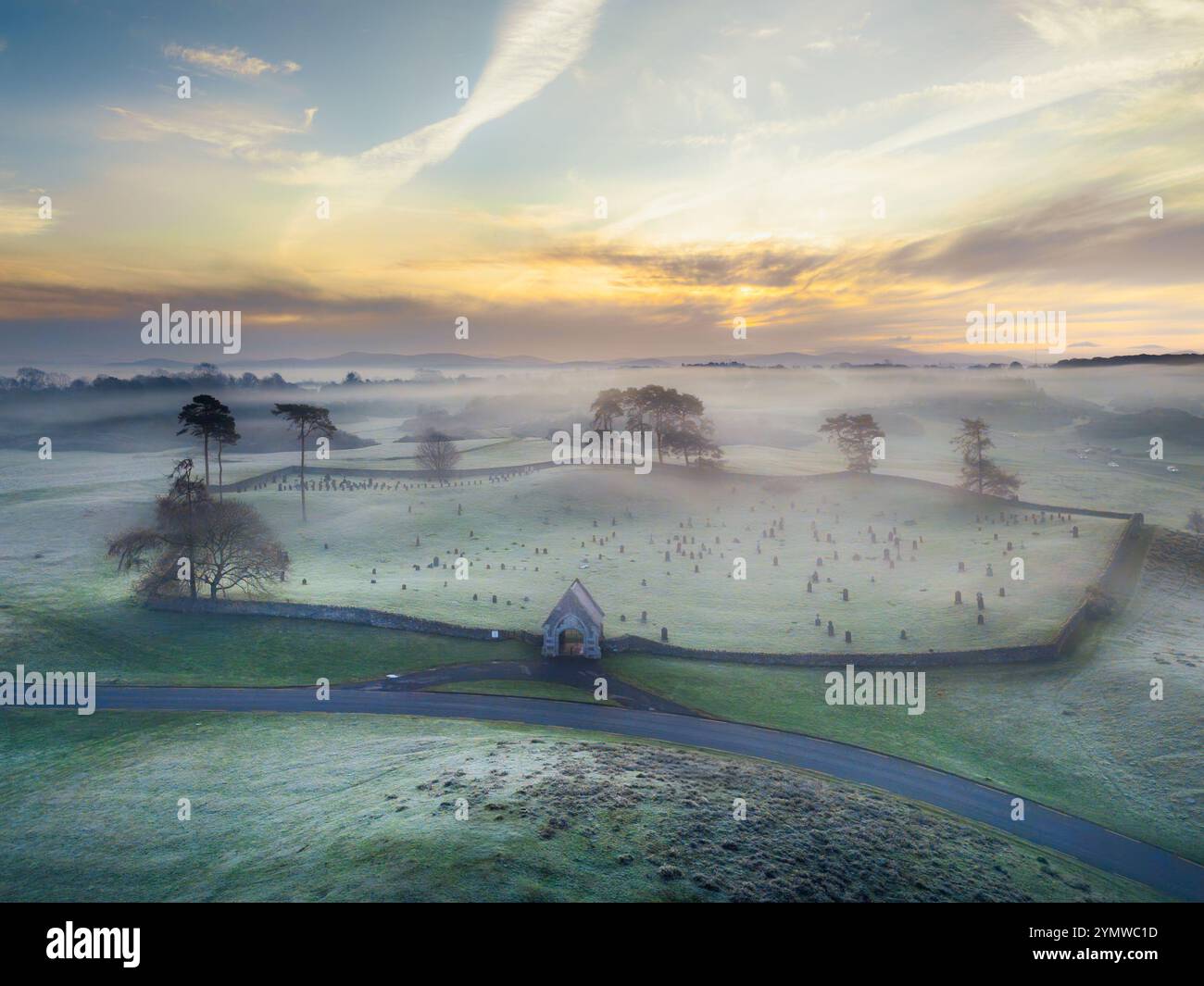 Frosty morning at the Curragh Cemetery Stock Photo - Alamy