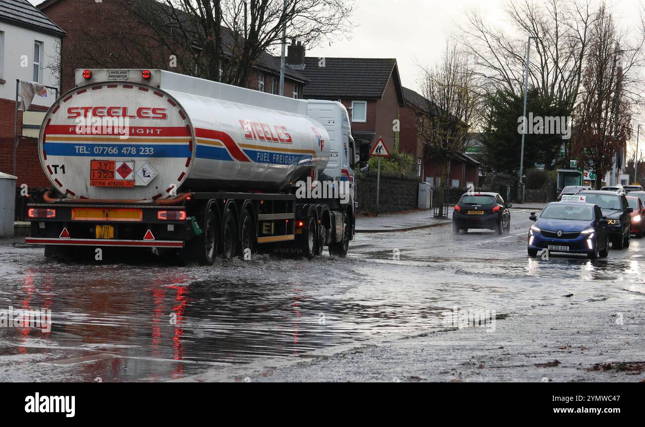 Belfast, Northern Ireland, UK. 23 Nov 2024. UK weather - heavy rainfall ...