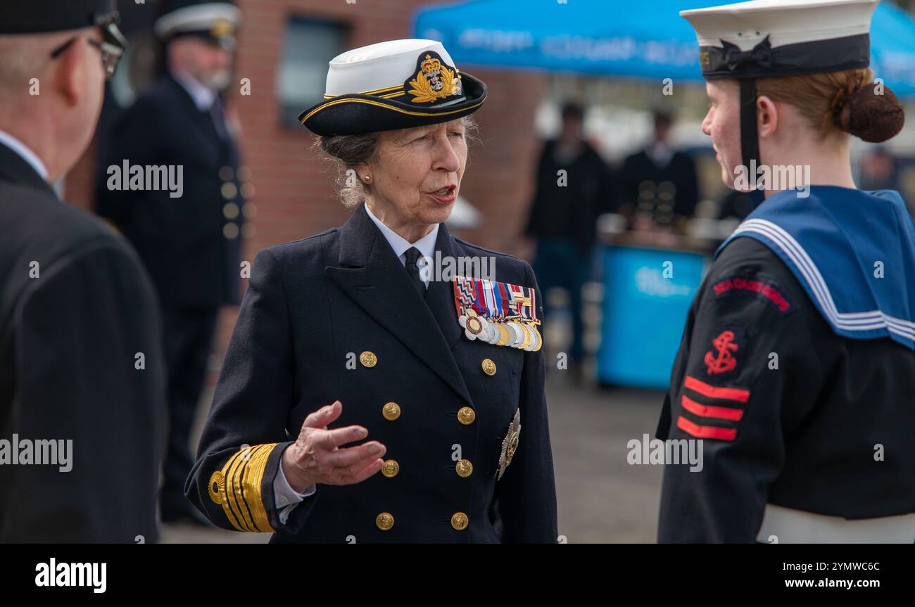 HRH Princess Anne the Princess Royal in her role as Admiral of the Sea ...