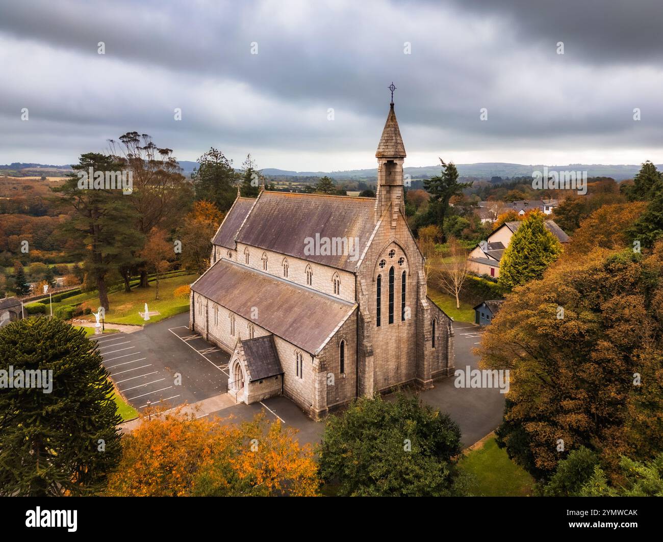 Autumn colours at St. Mary and St. Michael's Church in Rathdrum Stock ...