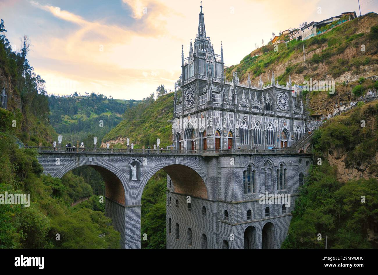 incredible sanctuary of las lajas in colombia Stock Photo - Alamy