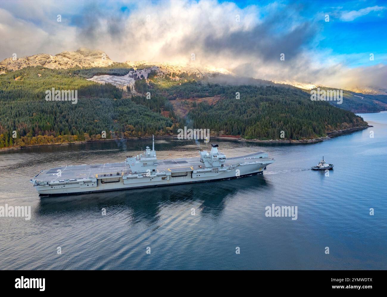 22/11/2024.Royal Navy Aircraft Carrier HMS Prince of Wales arrives at ...