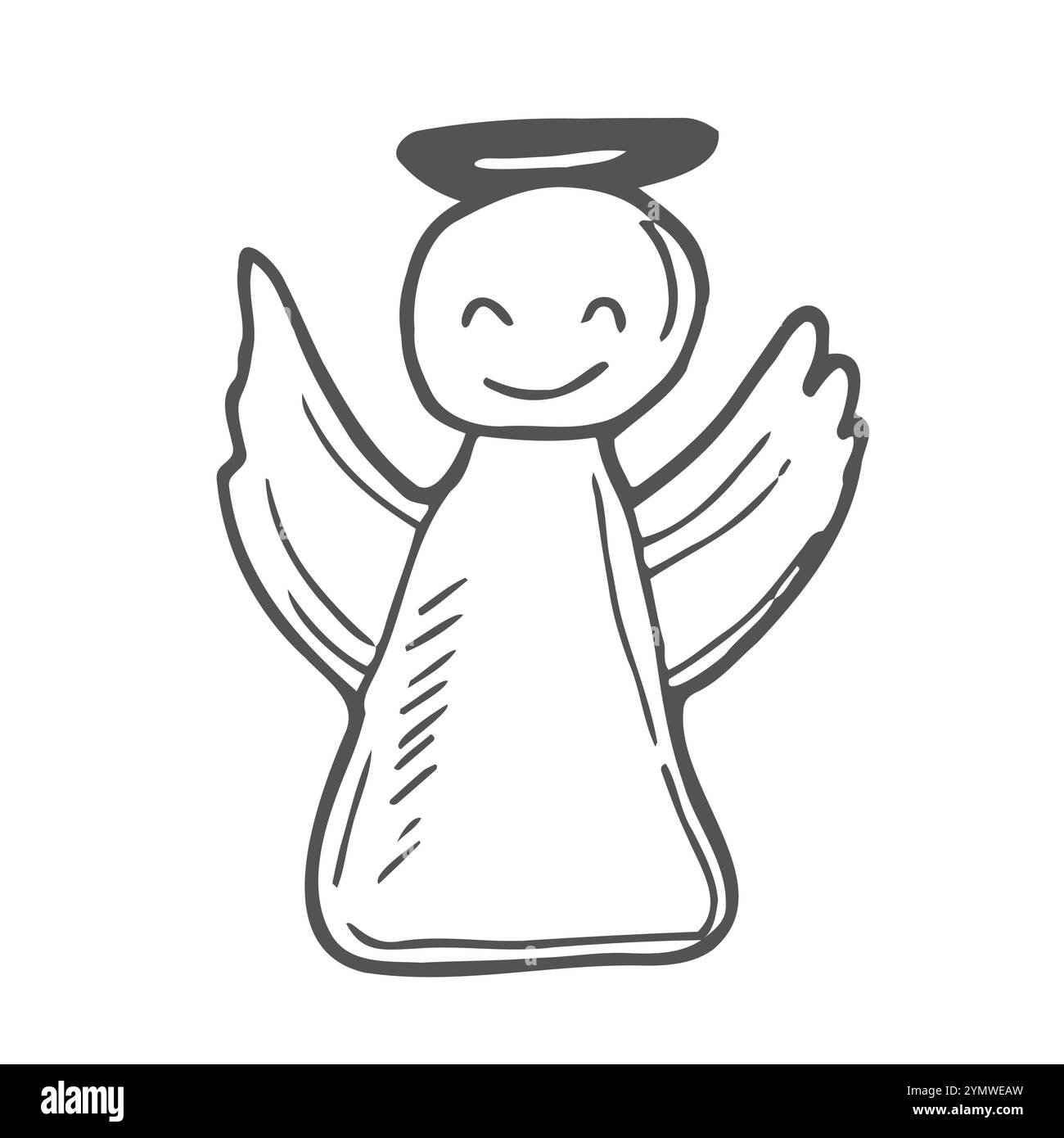 Vector doodle angel symbol. Sign design elements.Modern minimalistic ...