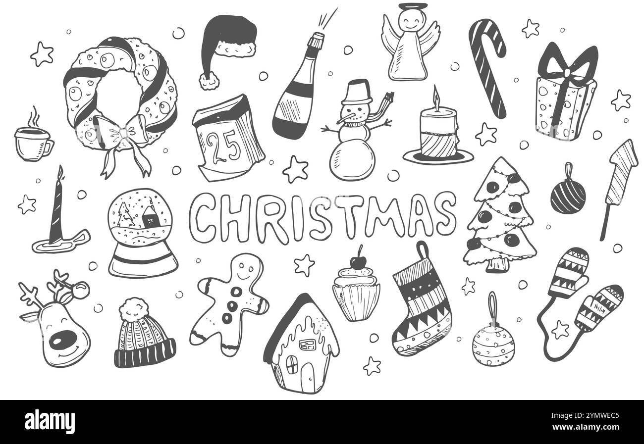 Christmas tree toys set in Stock Vector Images - Alamy