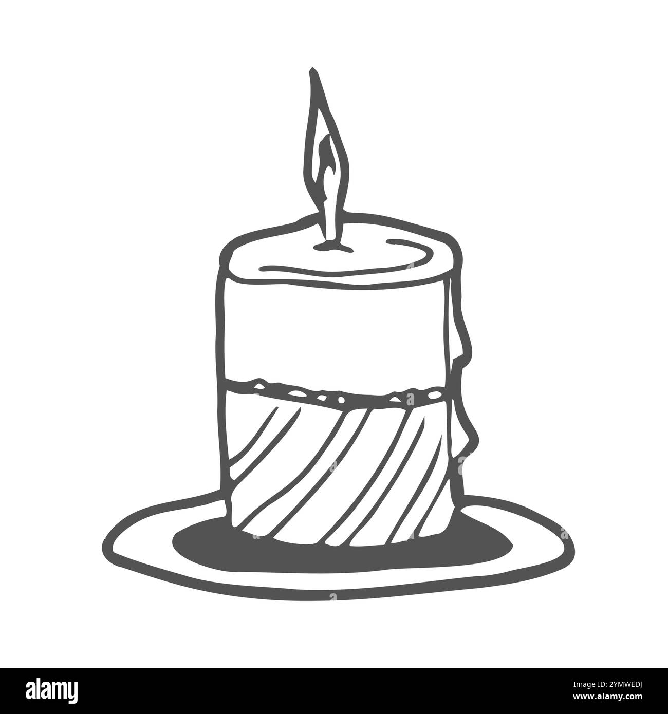Candle in candlestick glass Stock Vector Images - Alamy