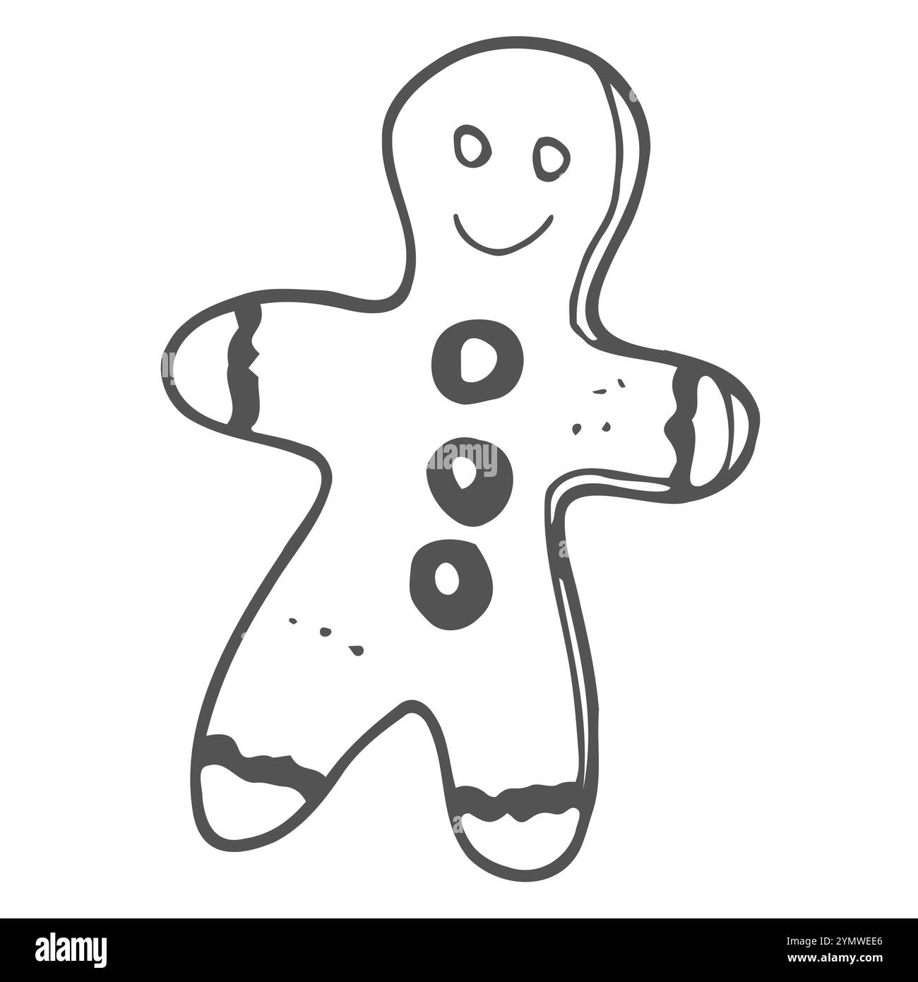 Vector illustration. Hand drawn doodle of Christmas cookies Gingerbread ...