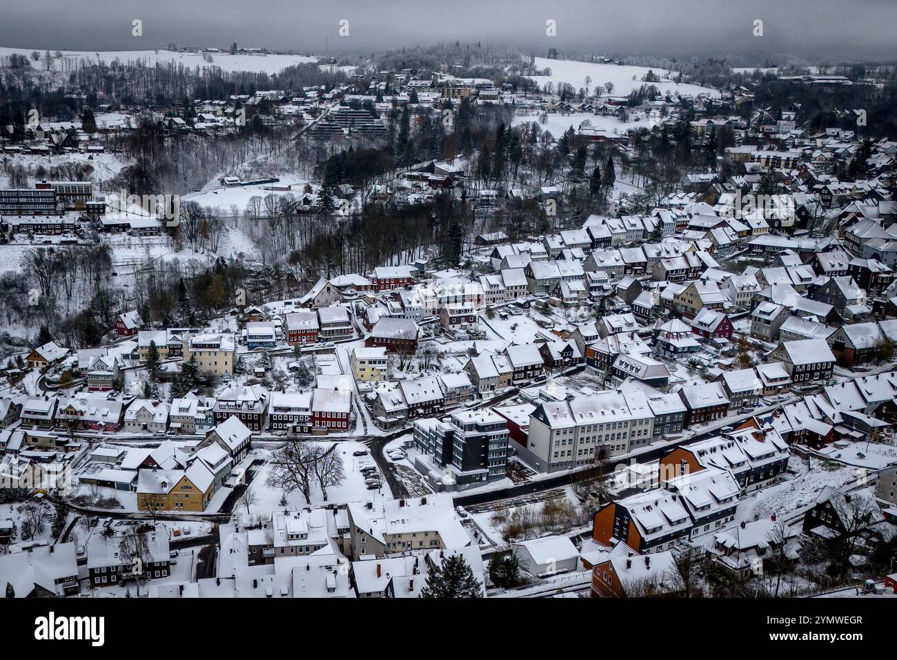 St. Andreasberg, Germany. 23rd Nov, 2024. View of the snow-covered ...