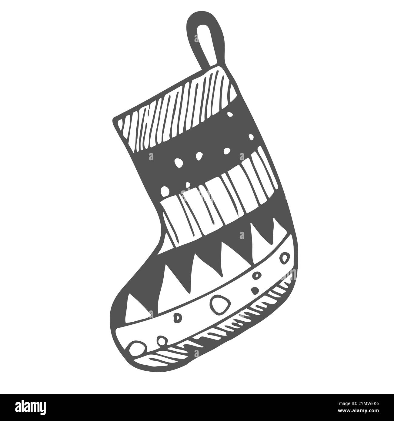 Christmas sock for gifts, vector, doodle, hand drawn illustration ...