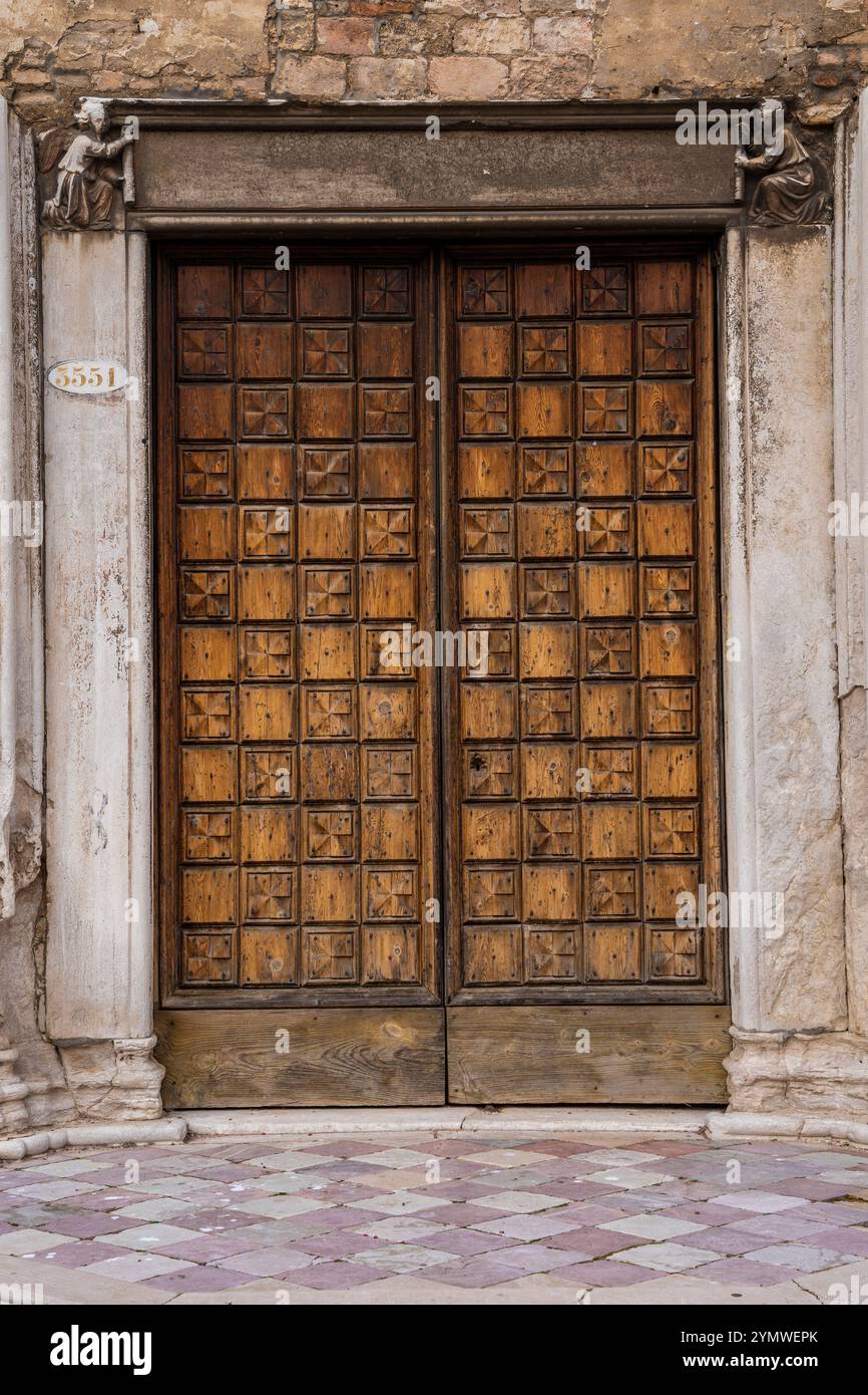 Old Carved Wood Guild Door Venice Italy 04.01.2024 Stock Photo - Alamy