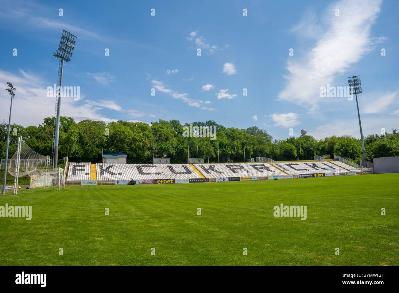 Football club Cukaricki empty Stadium. Belgrade, Serbia, 16.05.2024 ...