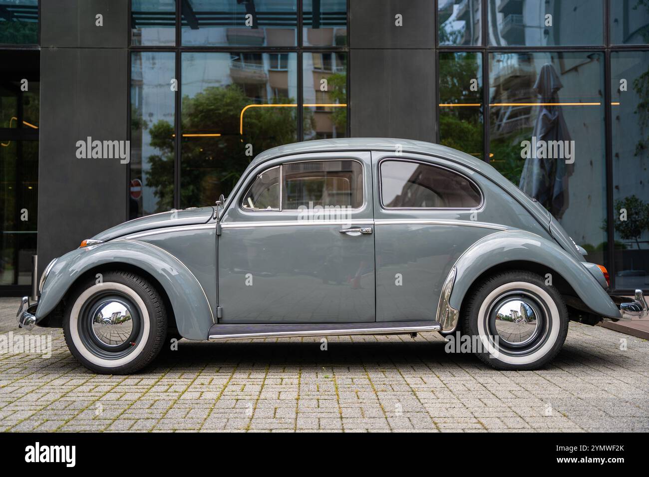 An old Volkswagen beetle car. Vintage German motor car infront of the ...