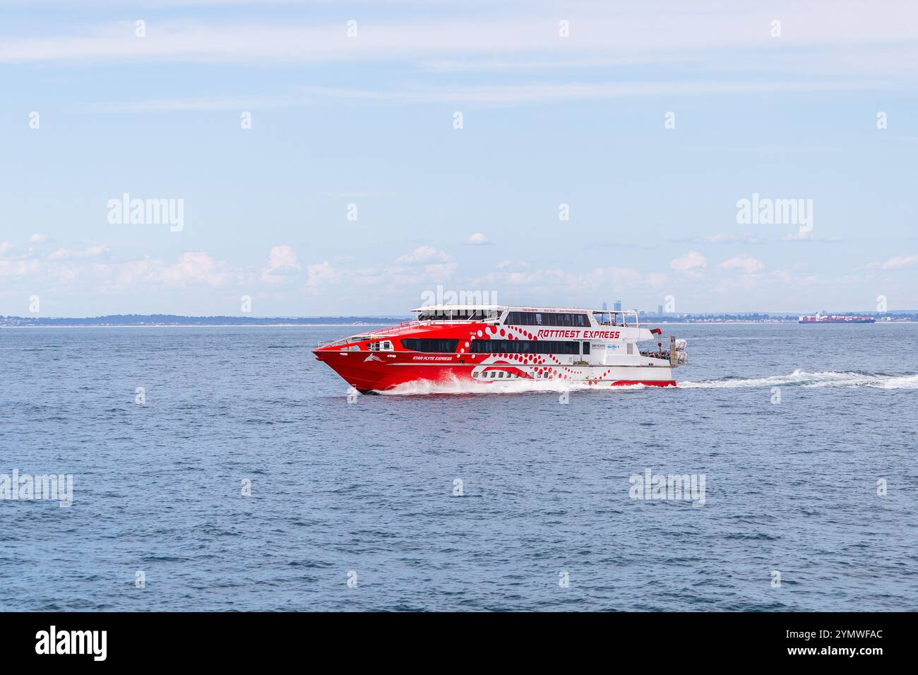 ROTTNEST ISLAND, AUSTRALIA - 11TH OCT 2024: A Rottnest Express Ferry in ...