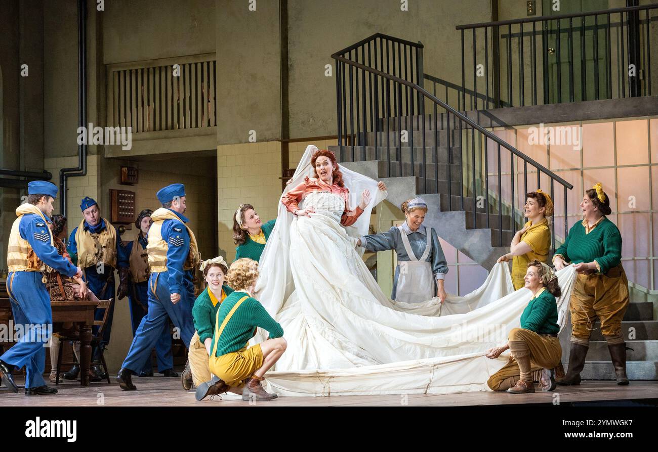 Rhian Lois (Adina) in THE ELIXIR OF LOVE at English National Opera, London Coliseum, London WC2 ...