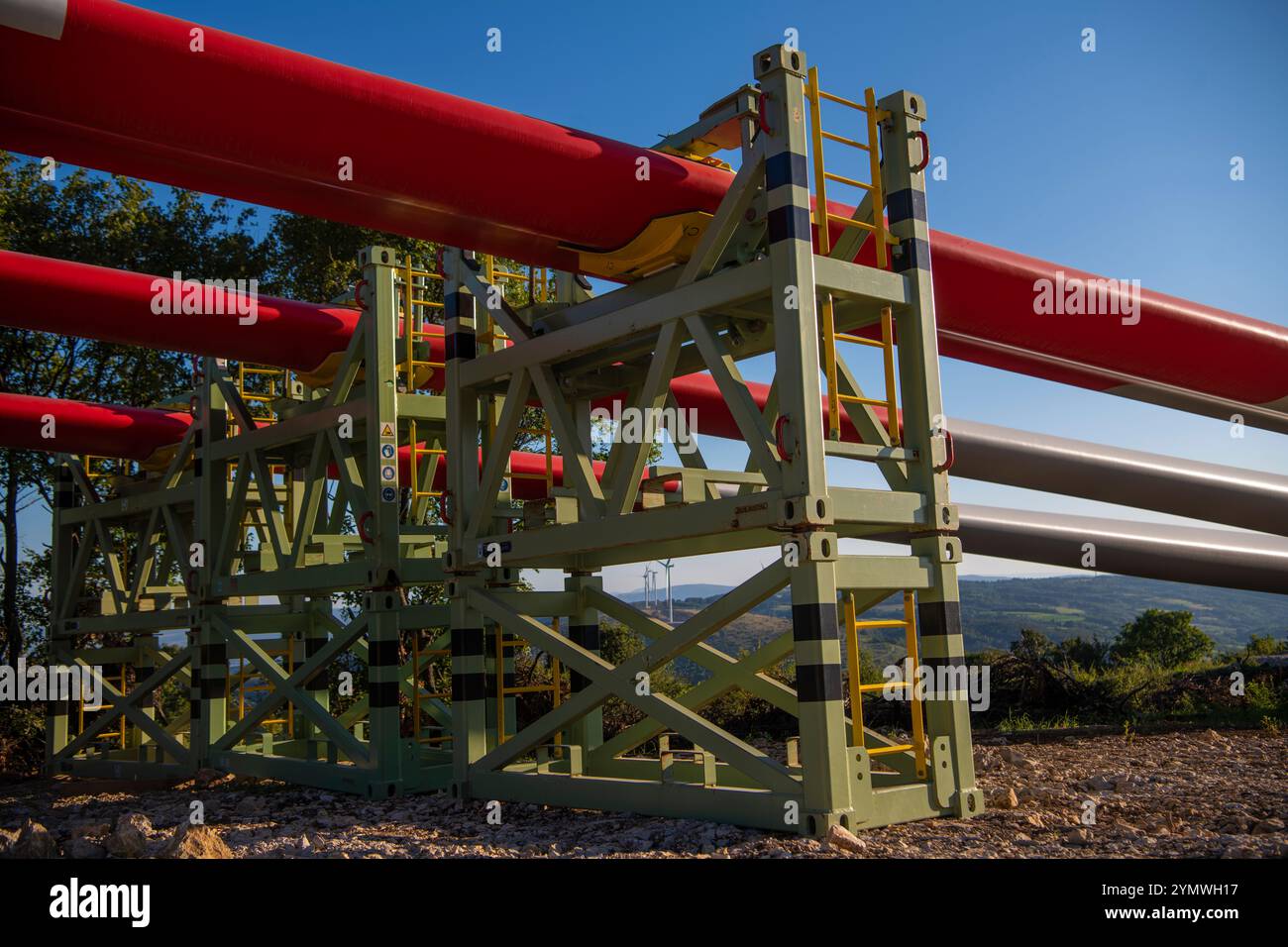 The arms of a windmill on the ground Stock Photo - Alamy