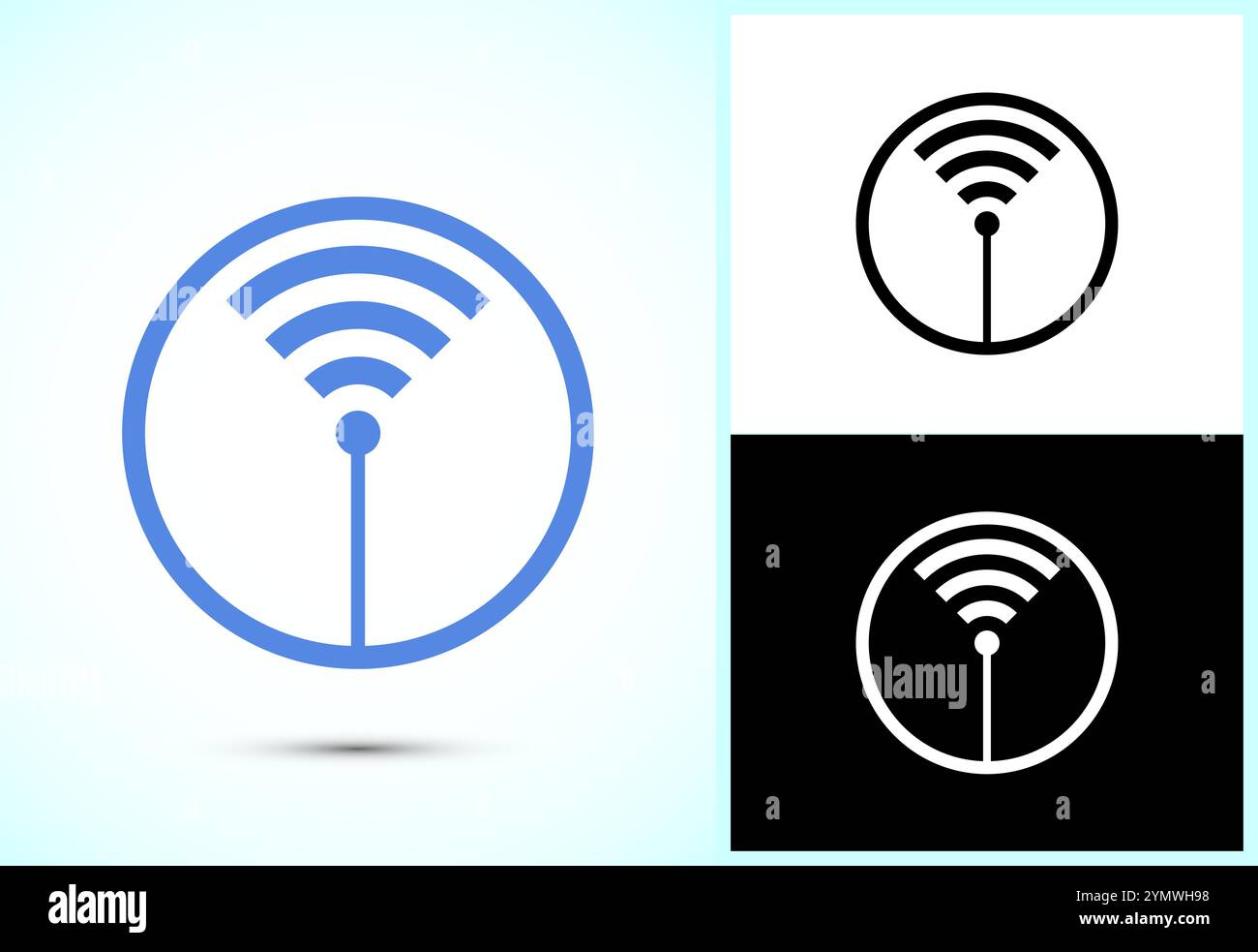 WIFI Icon Design Illustration, Internet Connection Symbol, Wireless and WIFI Sign Stock Vector ...