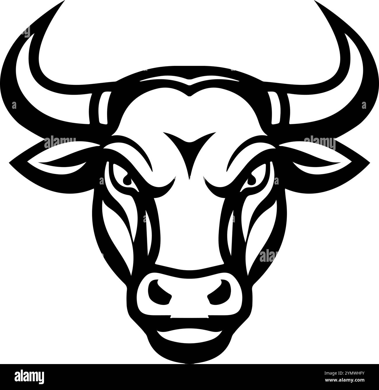 Bull head in engraving style. Design element for logo, label, emblem ...