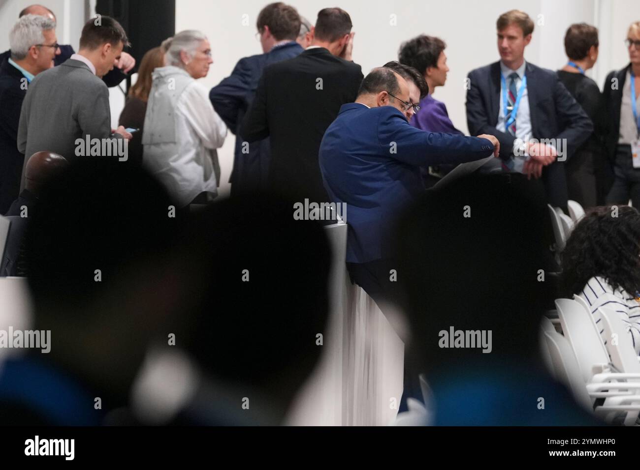Delegates meet during the COP29 U.N. Climate Summit, Saturday, Nov. 23 ...