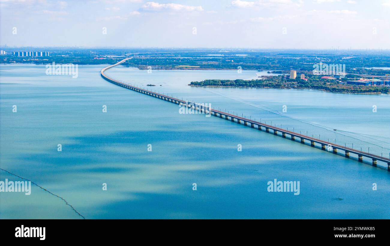 A test run train of the Shanghai-Suzhou-Huzhou High-speed Railway ...
