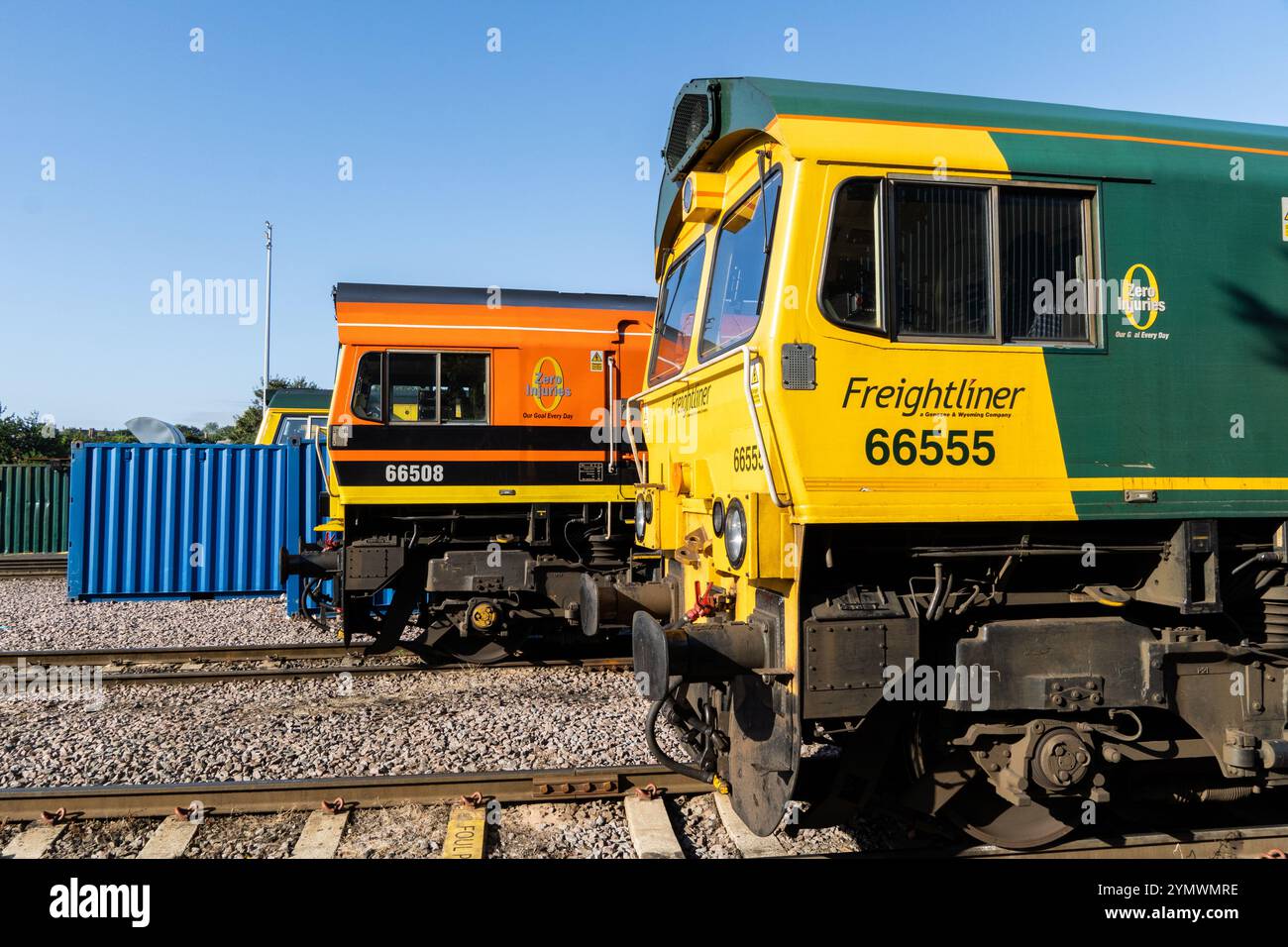 LEEDS, UK - AUGUST 16, 2024. Modern Freightliner Ltd Class 66 freight ... LEEDS, UK - AUGUST 16, 2024. Modern Freightliner Ltd Class 66 freight ...