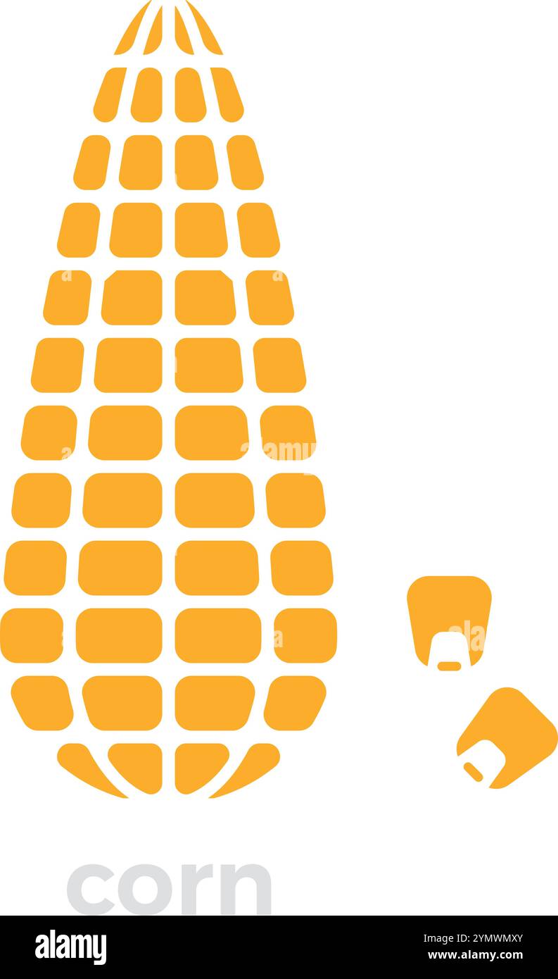 Corn yellow icon. Agricultural grain color symbol Stock Vector Image ...