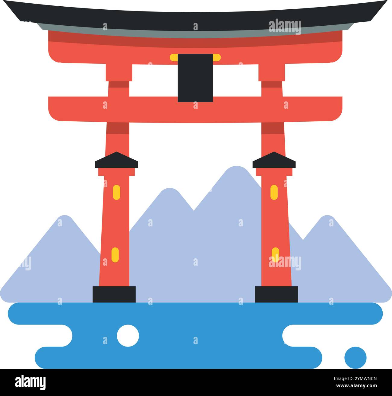Japanese gate color icon. Asian travel landmark Stock Vector Image ...