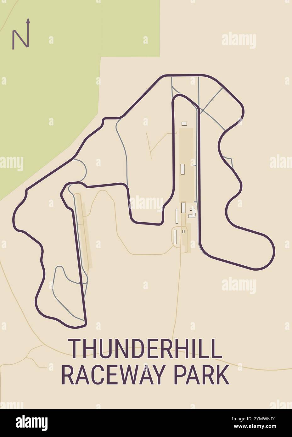 Thunderhill Raceway Park Willows, California, USA map poster art Stock ...