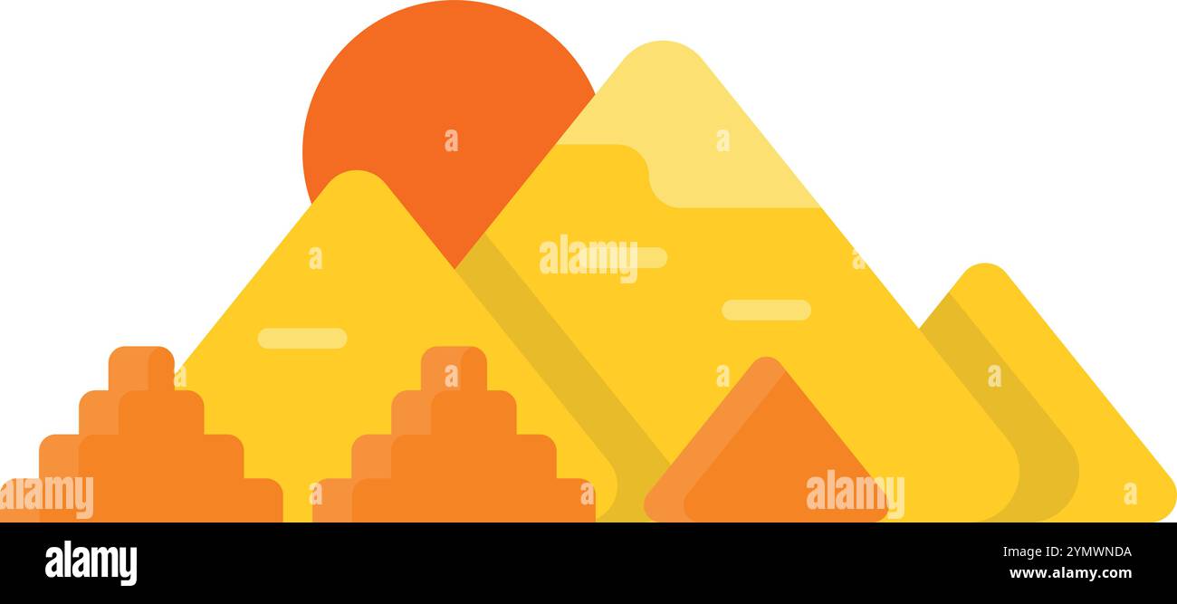 Egyptian pyramids color icon. Ancient famous landmark Stock Vector ...