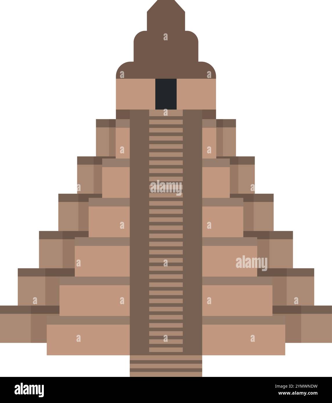 Mexican ancient pyramid landmark. Traditional indian travel symbol ...