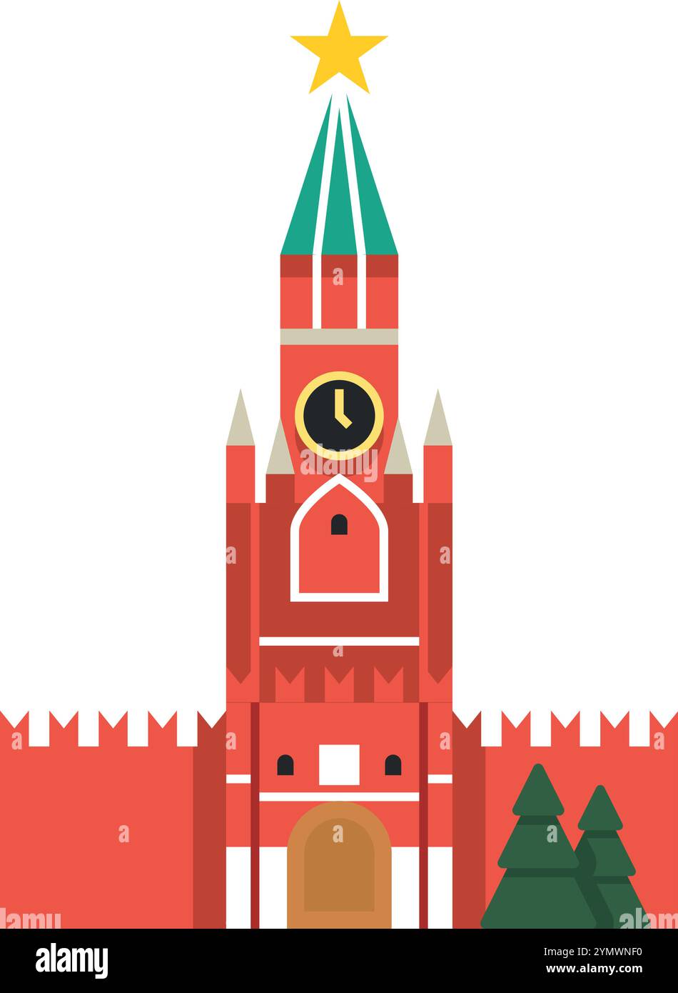 Kremlin color icon. Russian culture travel landmark Stock Vector Image ...