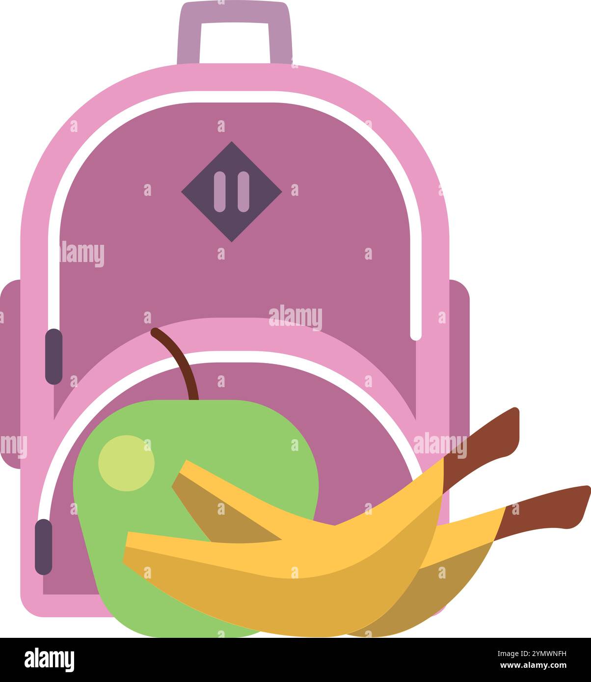 Healthy school kid nutrition. Fruits snack icon Stock Vector Image ...