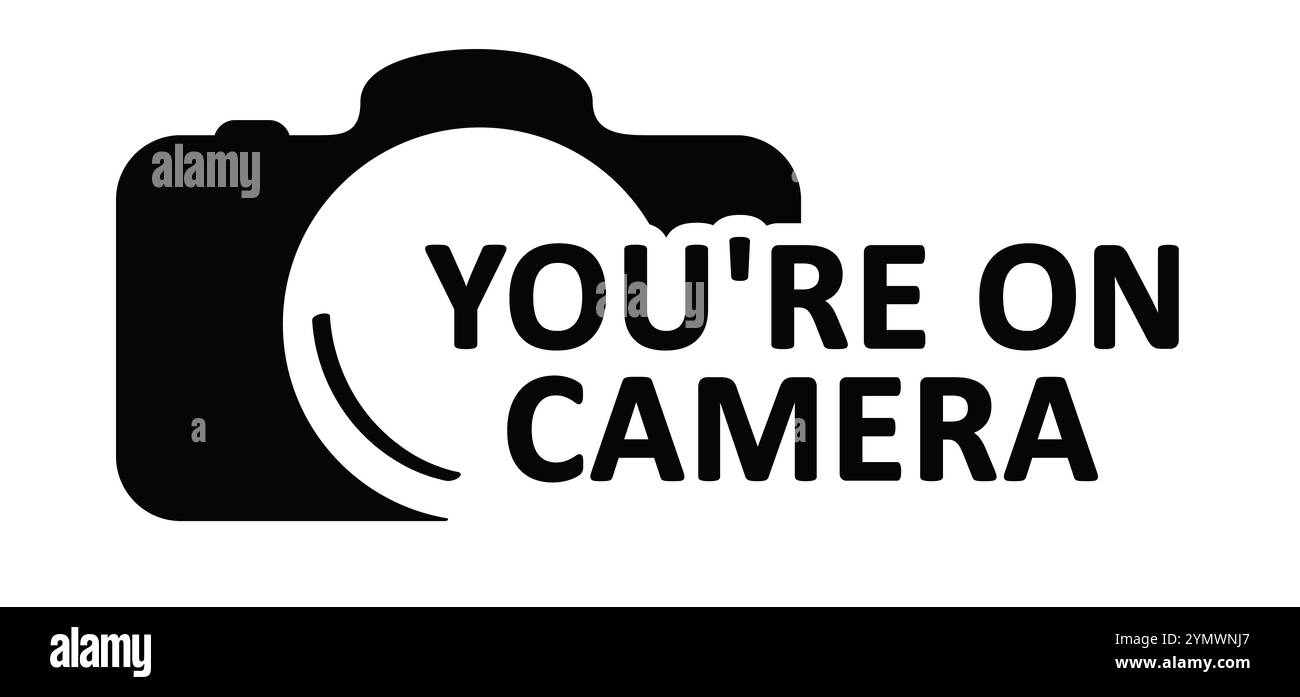 Cartoon drawing photo camera and smile. Smile, You're on camera or You ...