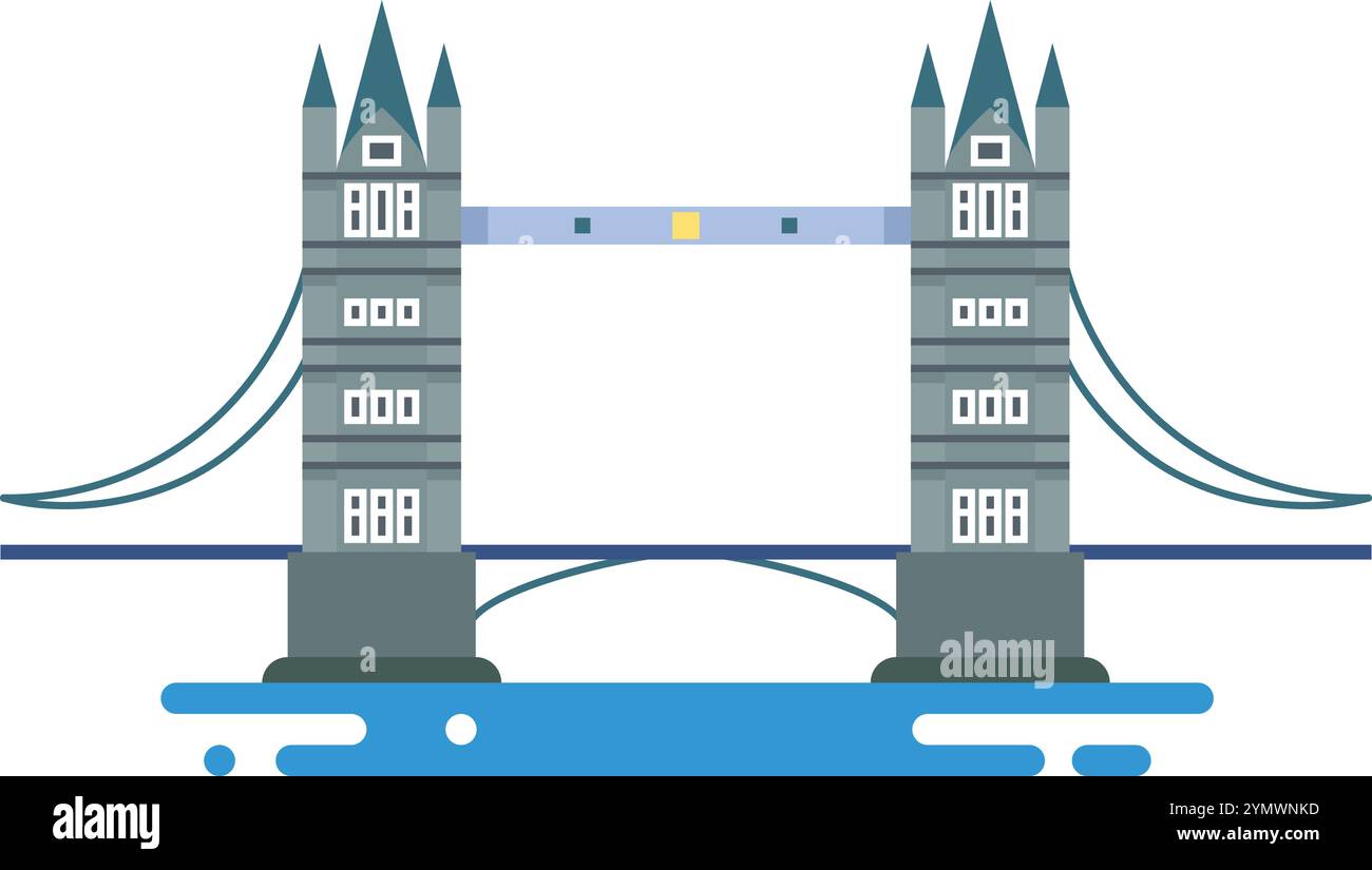 English famous tower bridge. Travel color icon Stock Vector Image & Art ...