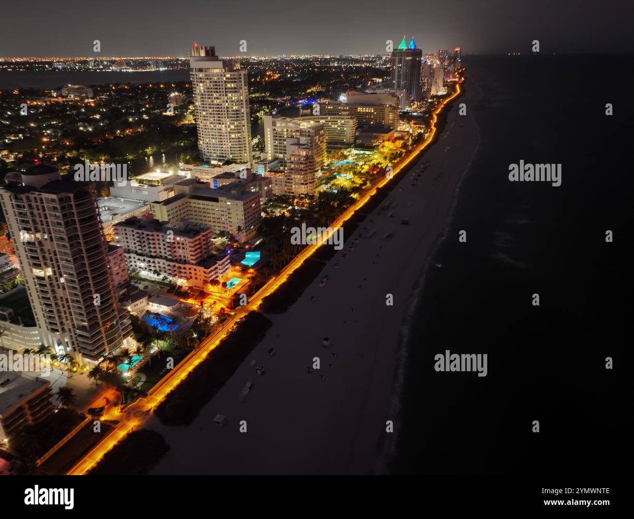 Night and dusk aerial photos of Miami Beach, Florida – A Stunning ...