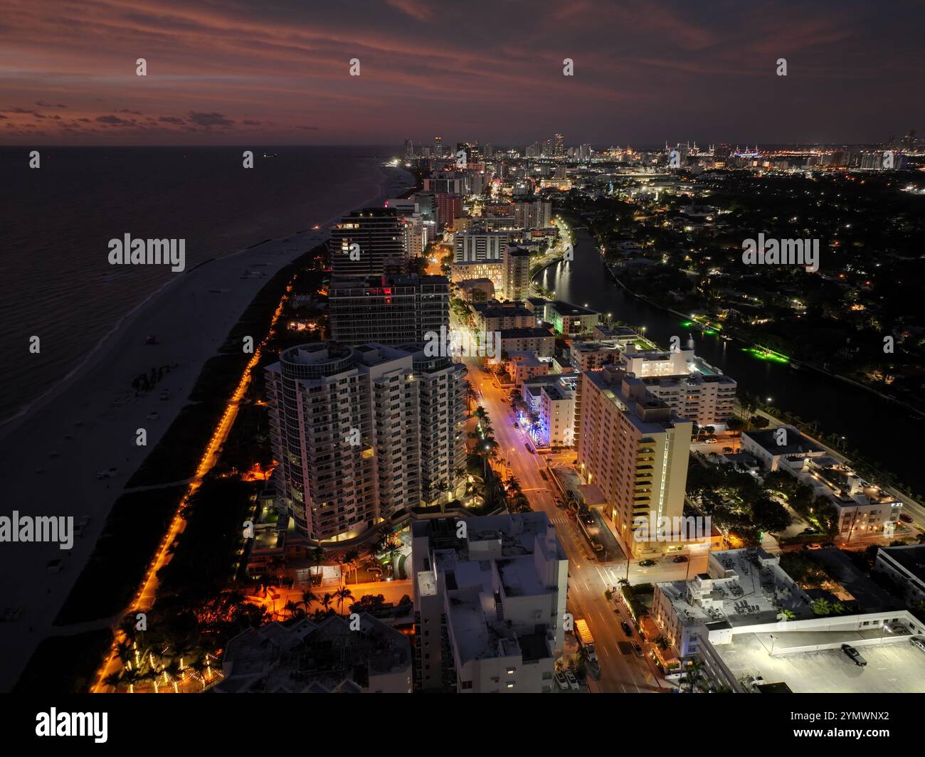 Night and dusk aerial photos of Miami Beach, Florida – A Stunning ...