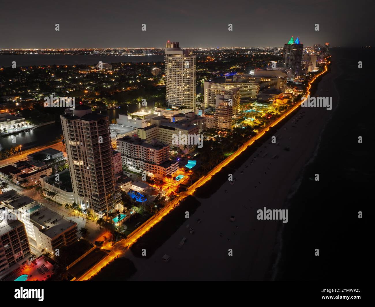 Night and dusk aerial photos of Miami Beach, Florida – A Stunning ...
