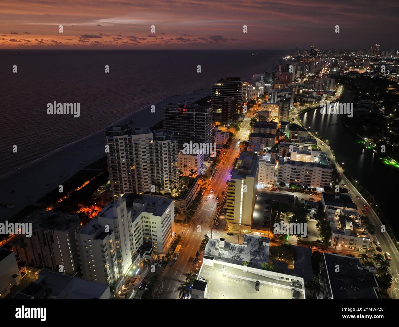 Night and dusk aerial photos of Miami Beach, Florida – A Stunning ...