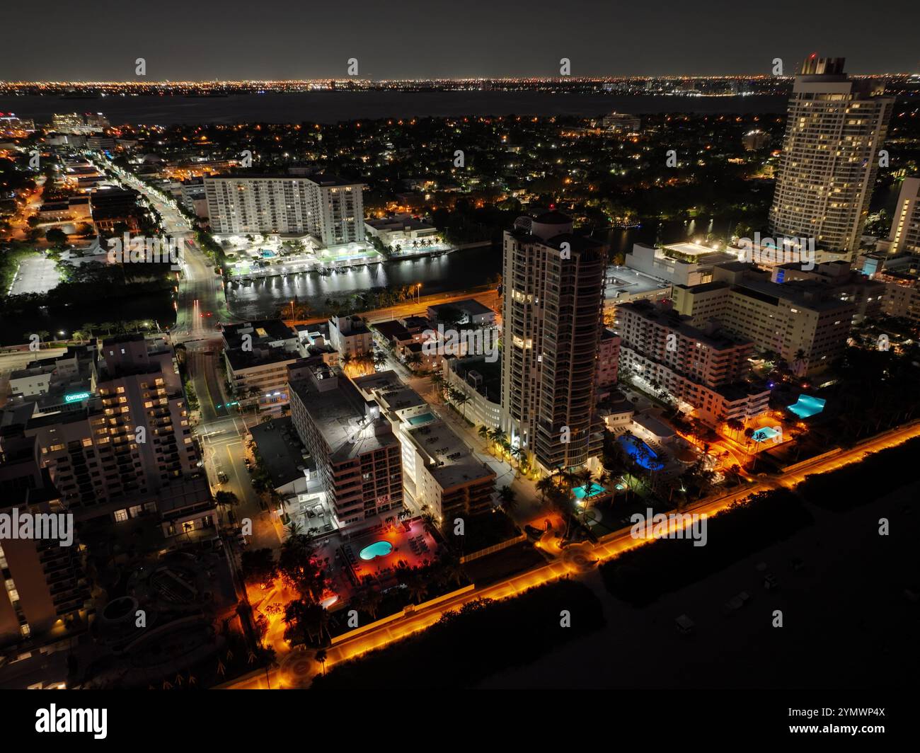 Night and dusk aerial photos of Miami Beach, Florida – A Stunning ...