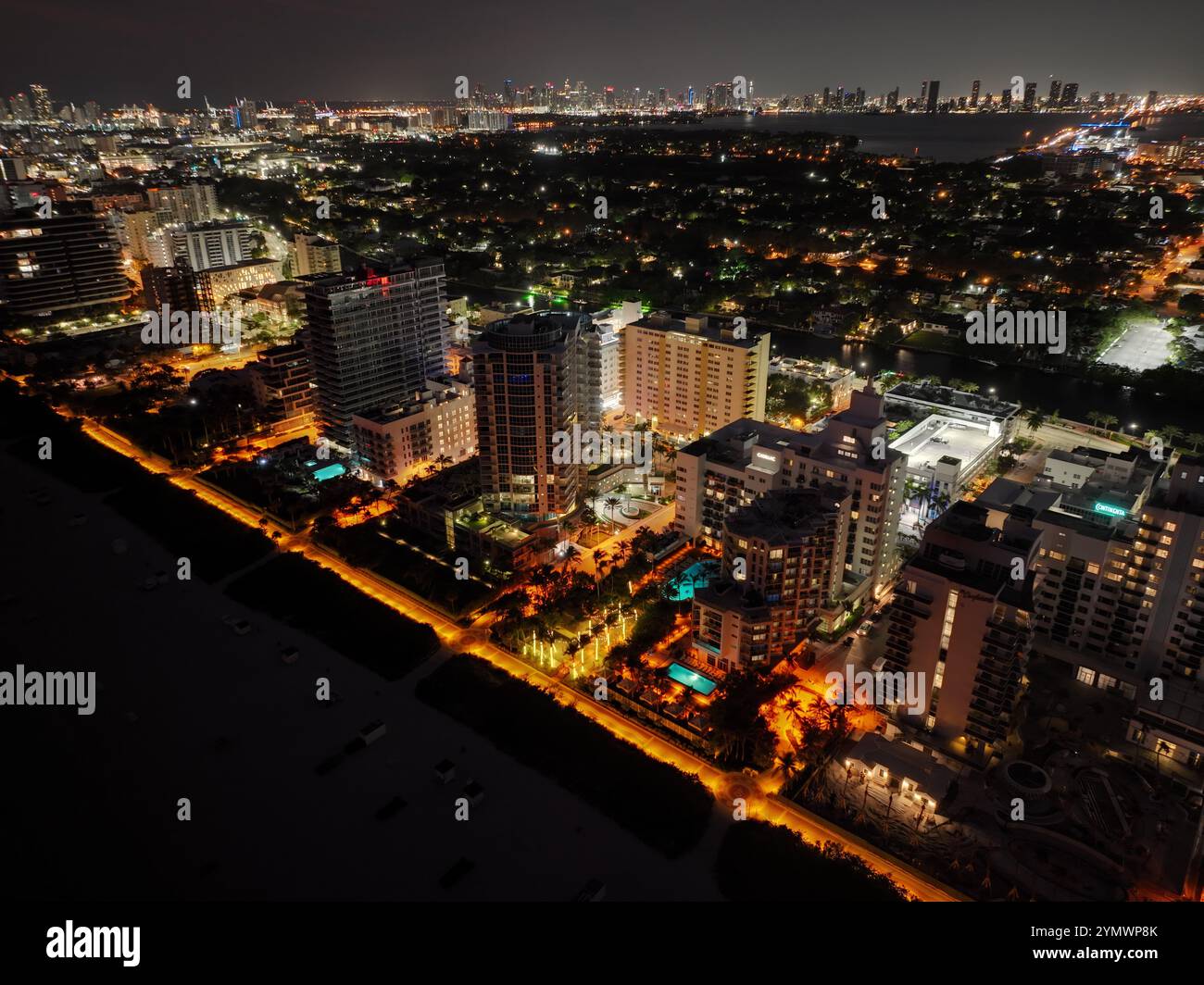Night and dusk aerial photos of Miami Beach, Florida – A Stunning ...