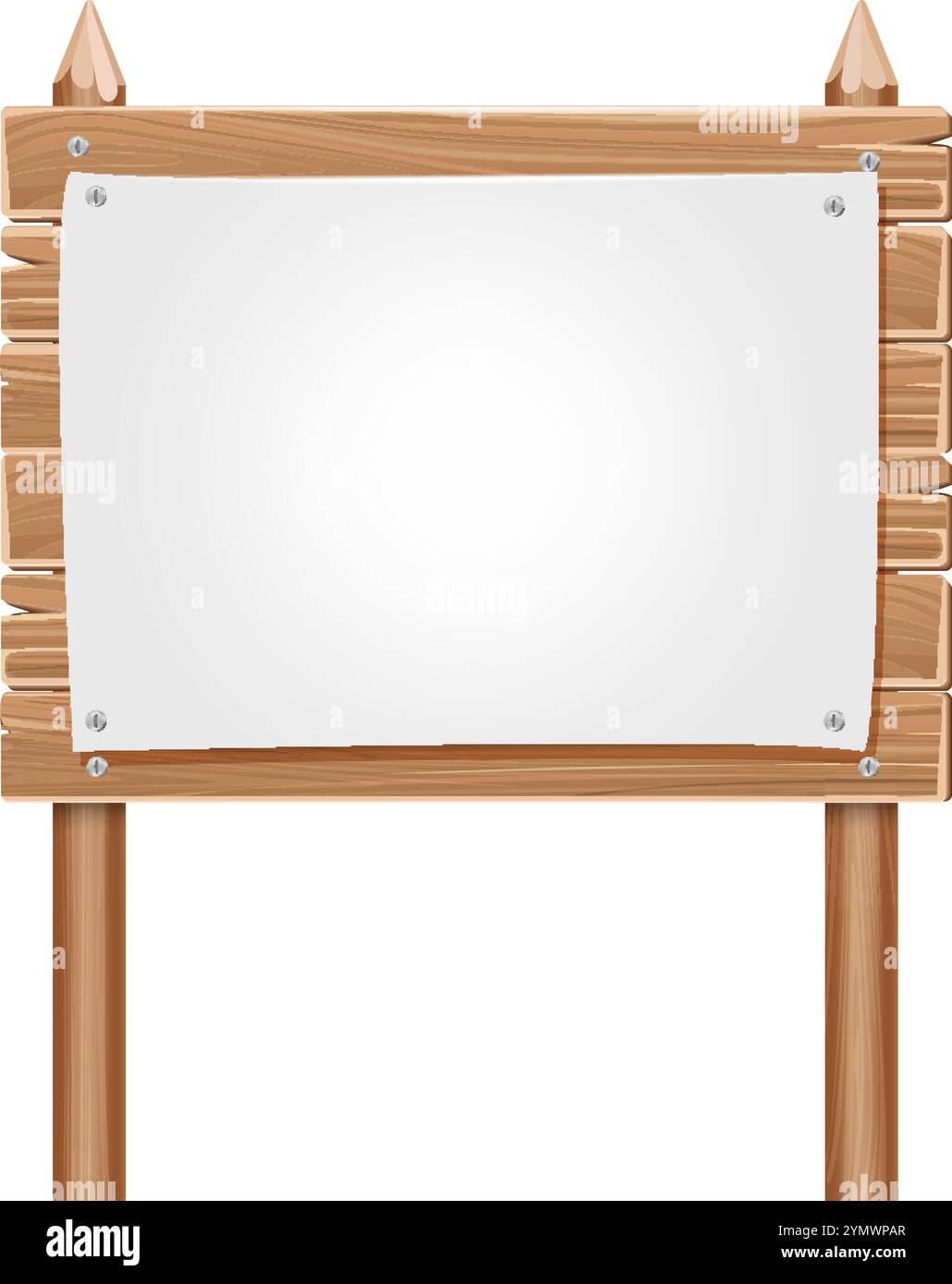 Wooden billboard realistic mockup. Blank square board Stock Vector ...